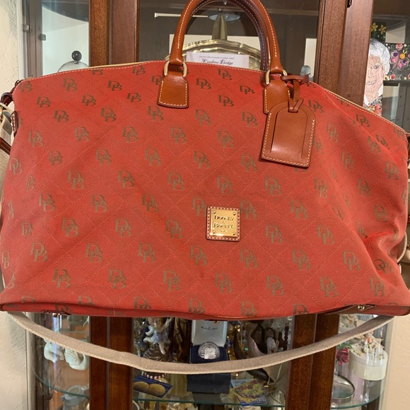 Dooney & Bourke | Bags | Dooney Bourke Weekender Bag Euc Signature Red | Poshmark
